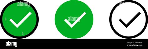 Round Checkbox Icon Set Decision Or Selection Editable Vector Stock