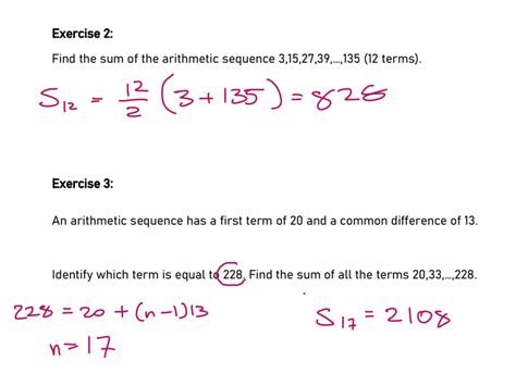 arithmetic series ibsl revision worksheet nth term sum of n terms teaching resources