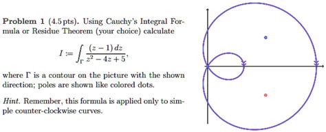 solved problem 4 5 pts using cauchy integral for mula or residue theorem your choice