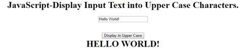 javascript display input text into uppercase