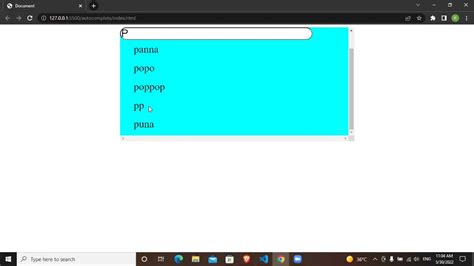 autocomplete suggestions on input field html css and javascript famous interview questions