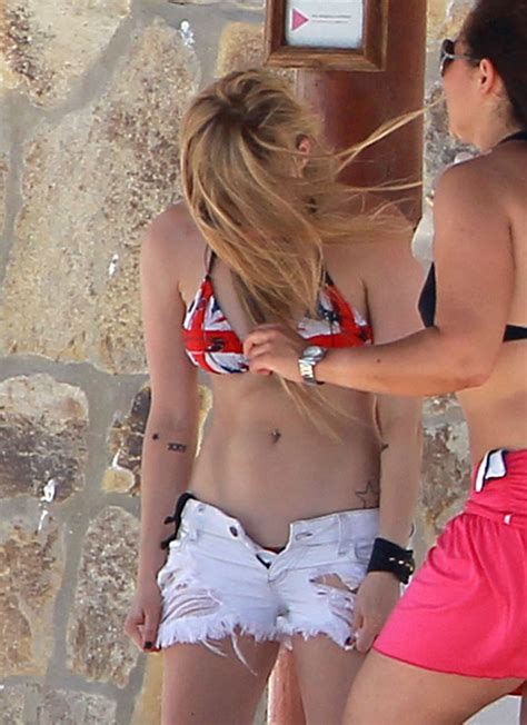 AVRIL LAVIGNE In Bikini Top At A Beach In Mexico HawtCelebs