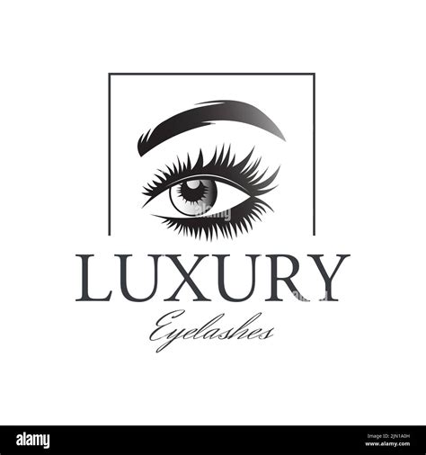 Luxury Beauty Eyelash Extension Logo Vector Template Eyelash Makeup