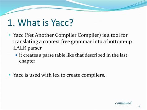 compiler structures 7 yacc objectives semester 2 ppt download