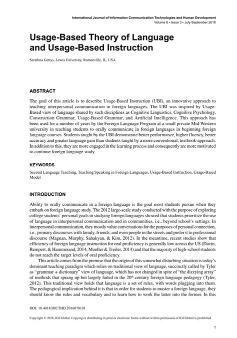 pdf usage based theory of language and usage based instruction