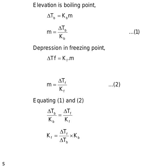 5 relation between kf and kb elevation in freezing point and boiling point