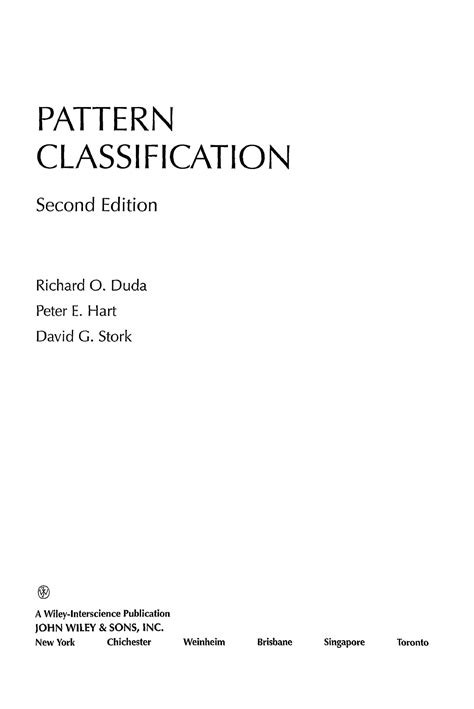 01 pattern classification duda and hart pattern classification secondedition richard o duda