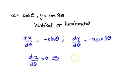solved let x cosÎ¸ y cos3Î¸ find the points on the graph where the tangent lines are