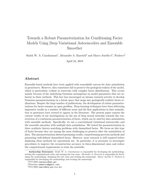 pdf towards a robust parameterization for conditioning facies models using deep variational