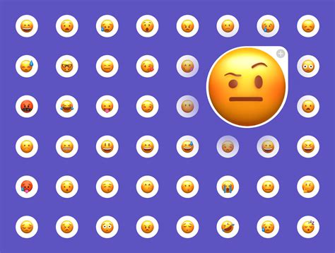 70个非常精致的emoji表情包3d模型c4d模型表情包素材 简单设计