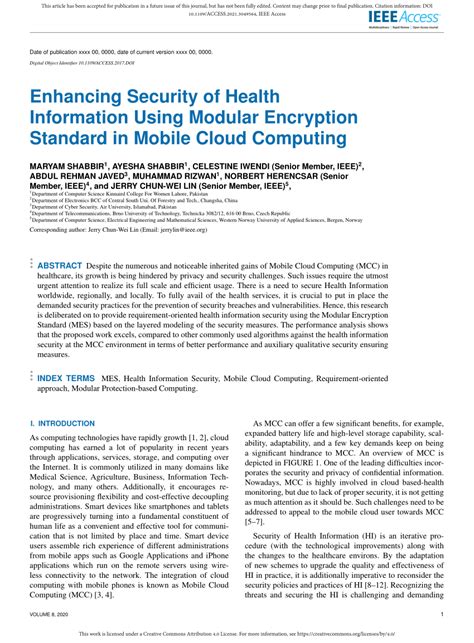 pdf enhancing security of health information using modular encryption standard in mobile cloud