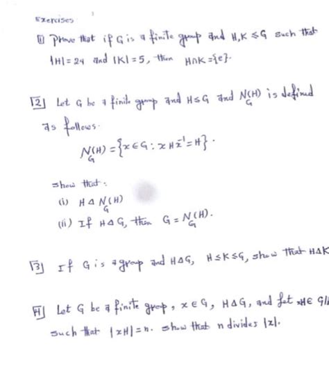 solved exercises 1 prove that if g is a finite group and h