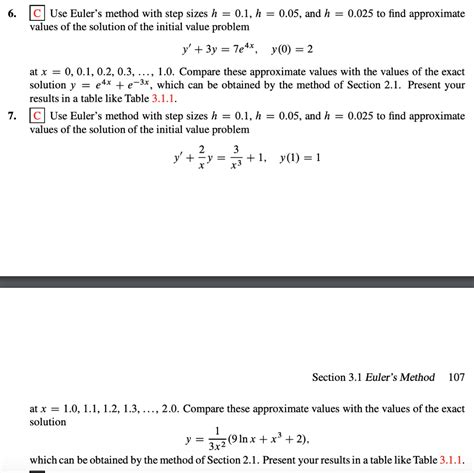 using a table of values approximate the solution to t