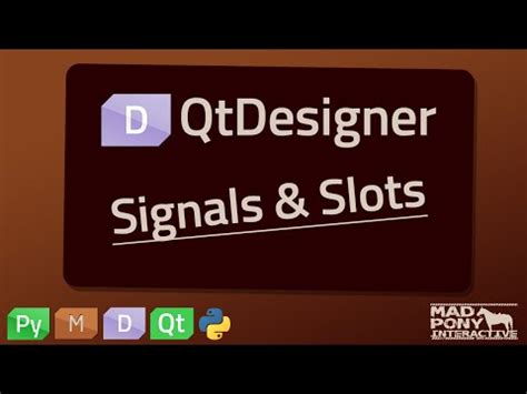 Qtdesigner Signals And Slots Youtube