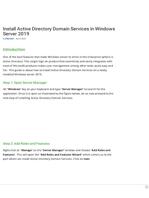 install active directory domain services in windows server 2019 computingforgeeks pdf