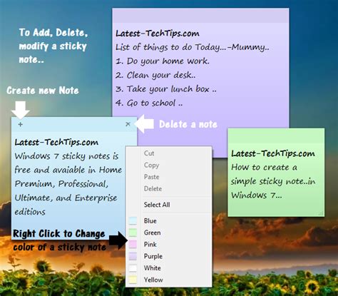 How To Use Free Sticky Notes In Windows 7 Latest Tech Tips