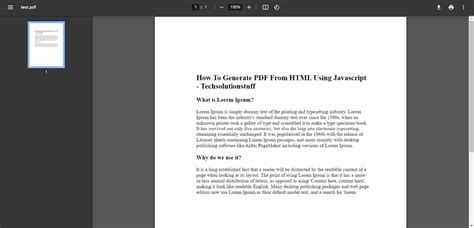 how to generate pdf from html using javascript