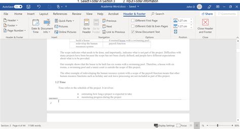 create header and footer in word document using apach