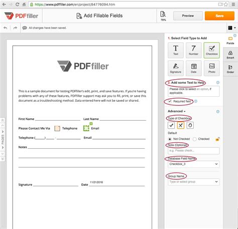 add checkbox fields in pdf documents pdffiller