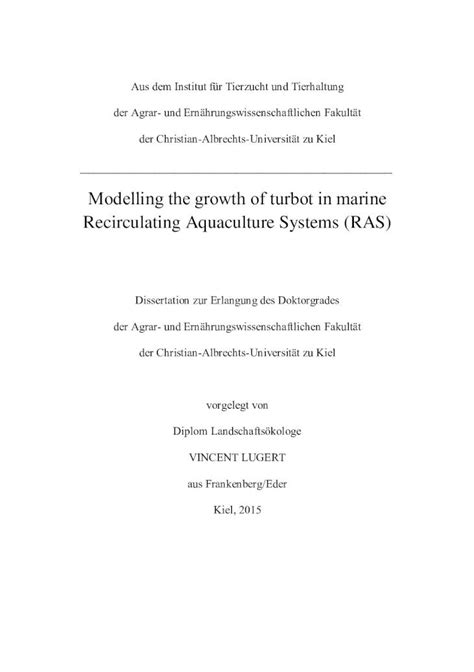 PDF Rec Irculating Aquaculture Systems RAS Based Either In