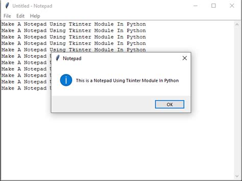 make a notepad using tkinter module in python my project ideas