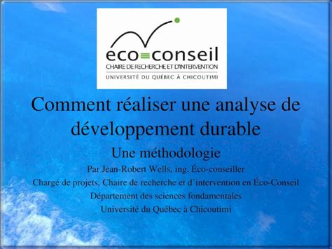 PPT Comment réaliser une analyse de développement durable Une
