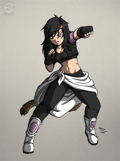Drawing Shibaki Db Oc 12 Commissioned By Shibakixiaolong Saiyan Female Female Goku Female