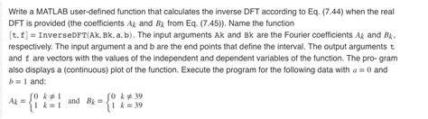 write a matlab user defined function that calculates