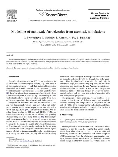 pdf modelling of nanoscale ferroelectrics from atomistic simulations