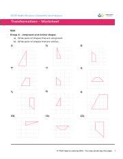 Third Space Learning Transformations GCSE Worksheet Pdf GCSE Maths