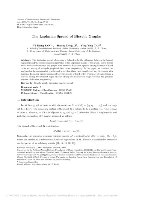 pdf the laplacian spread of bicyclic graphs