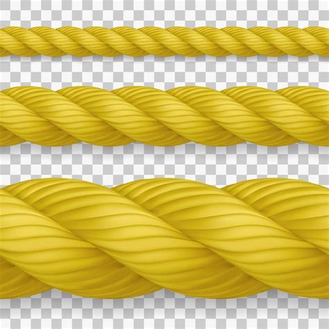 Premium Vector Set Of Seamless Realistic Hemp Ropes With High Detail