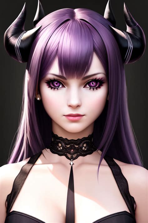 Purple Haired Demon Girl By Succubusqueenai On Deviantart