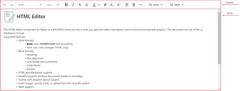 DxHtmlEditor Class Blazor DevExpress Documentation