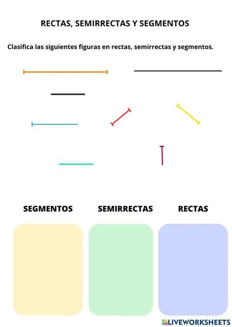 Segmentos Semirrectas Y Rectas Worksheet