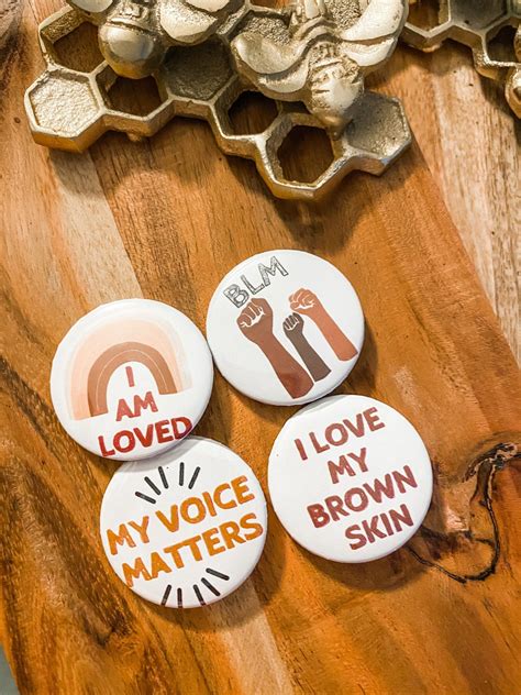 Black Lives Matter Buttons Pins Pin Back Buttons My Voice Matters Brown Skin I Am Loved Etsy