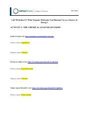 Lab Worksheet 5 1 Dana Minawi Pdf BIO 1210L Lab Worksheet 5 What