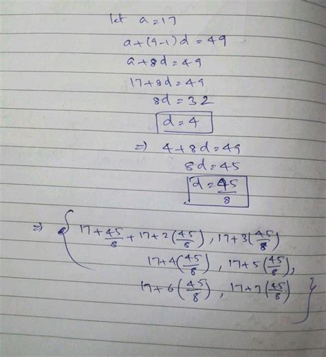 insert 17 arithmetic means between 3 12 and 41 12