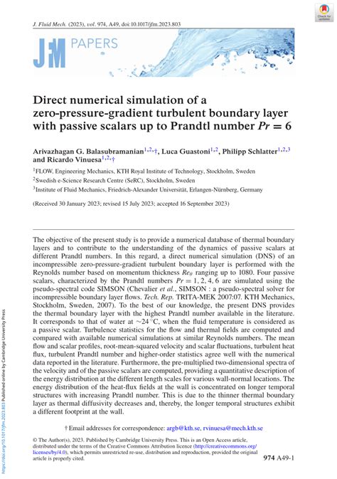 pdf direct numerical simulation of a zero pressure gradient turbulent boundary layer with