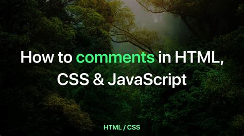 how to comments in html css and javascript youtube
