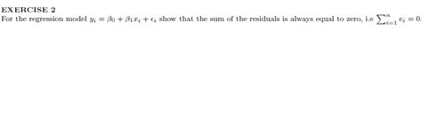 solved for the regression model yi b0 b1x e show that the