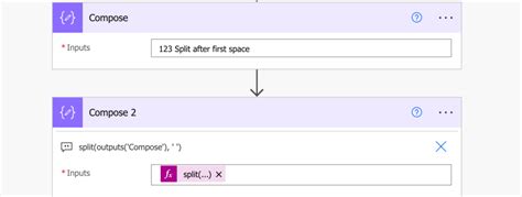 how to split string by the first space in power automate