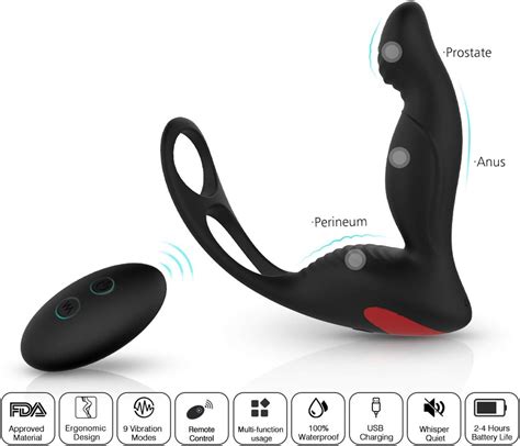 G Spot Penis Testis Perineum Prostate Massage With Ring Vibrator Remote Control Male