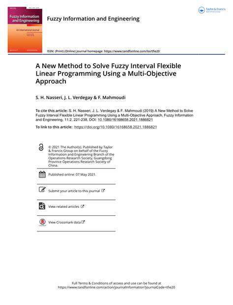 pdf a new method to solve fuzzy interval flexible linear programming using a multi objective