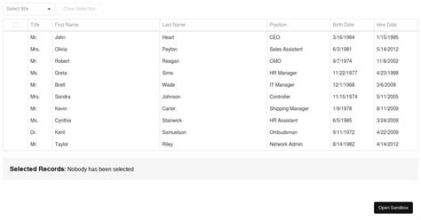 multiple record selection api devextreme data grid forked codesandbox