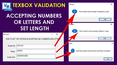 VB Net How To Validate TextBox In Accepting Only Numbers Or Letters And