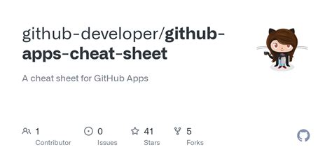 github apps cheat sheet readme md at master · github developer github apps cheat sheet · github