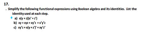 solved simplify the following functional expressions using