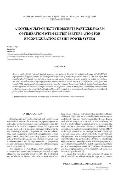 pdf a novel multi objective discrete particle swarm optimization with elitist perturbation for