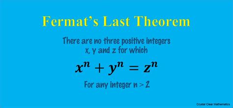 fermat s last theorem crystal clear mathematics